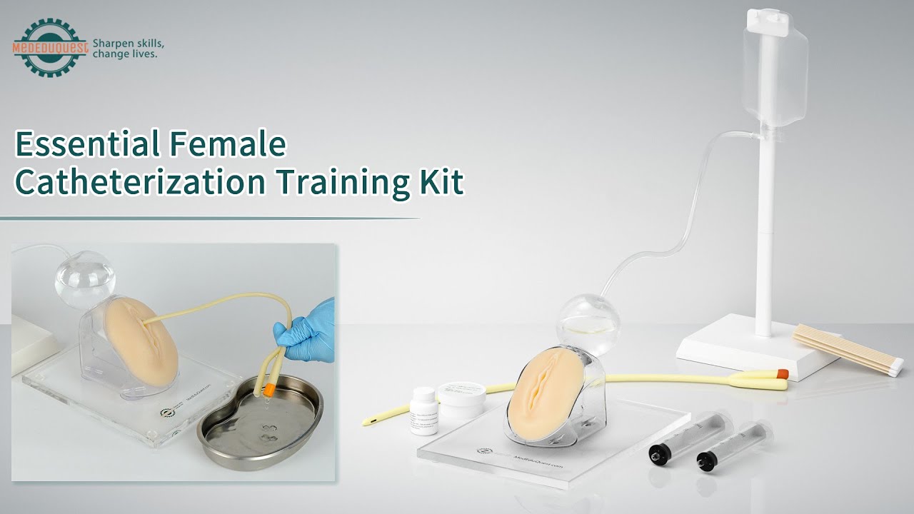 Practice female urinary catheterization with training kit - YouTube