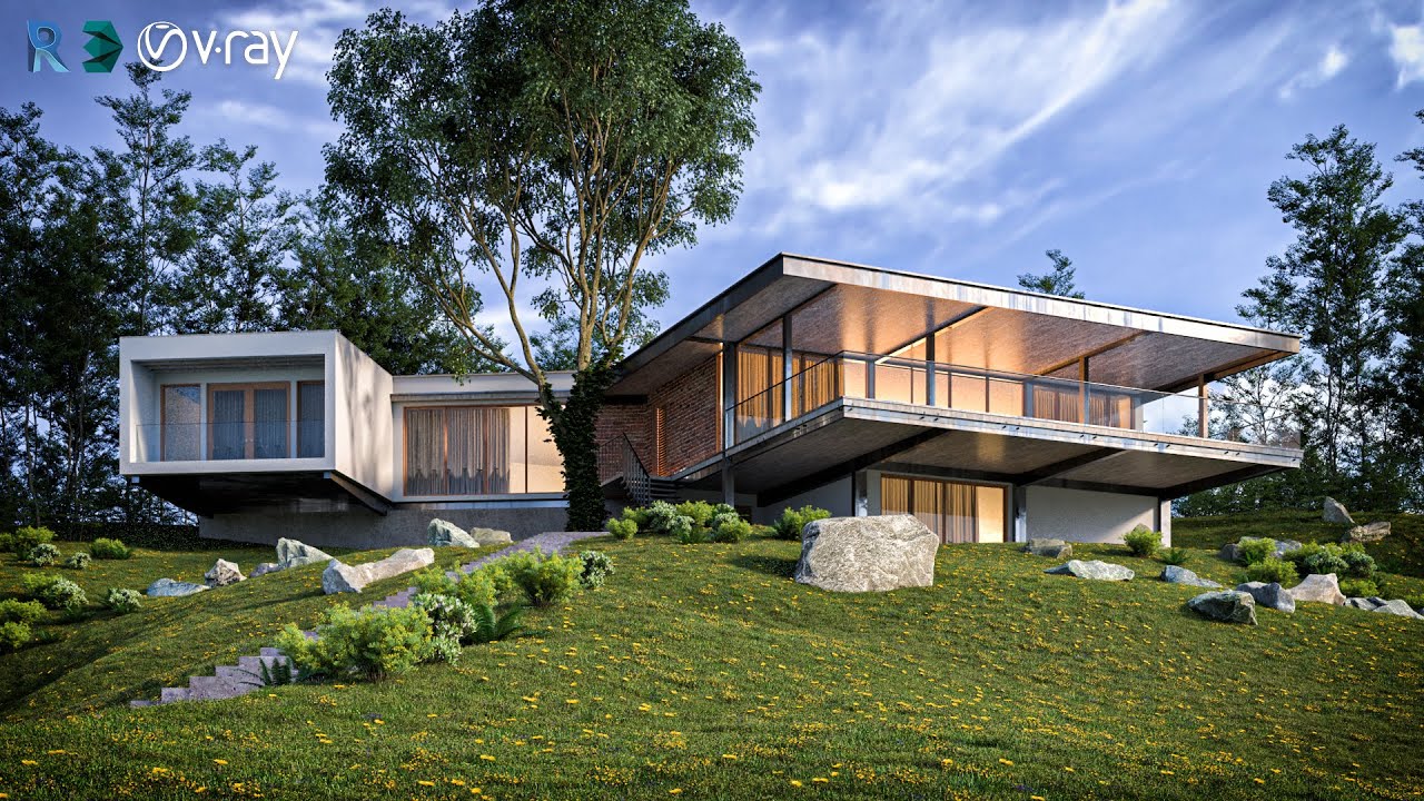 Revit To 3Dsmax Vray 5 Exterior Rendering #4 - YouTube