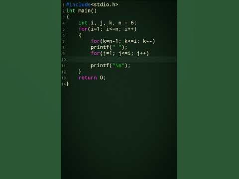 #117 C language tutorial👨‍🏫📓 C pattern programs#shorts #coding - YouTube