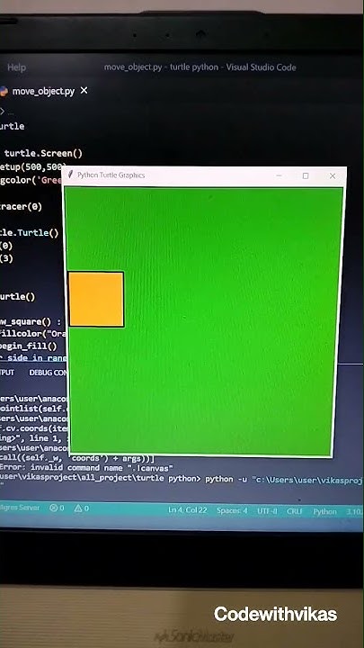 Move Object in Python with turtle library 🐢 @codewithvikas #python # ...