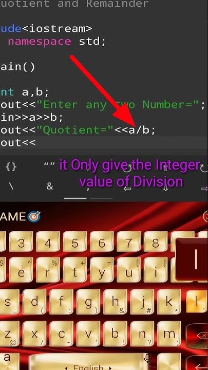 c++ program for quotient and remainder || cpp program ||in mobile # ...