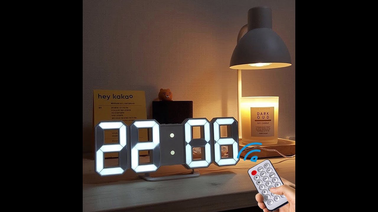 3D LED Digital Clock Glowing Night Mode Brightness Adjustable ...