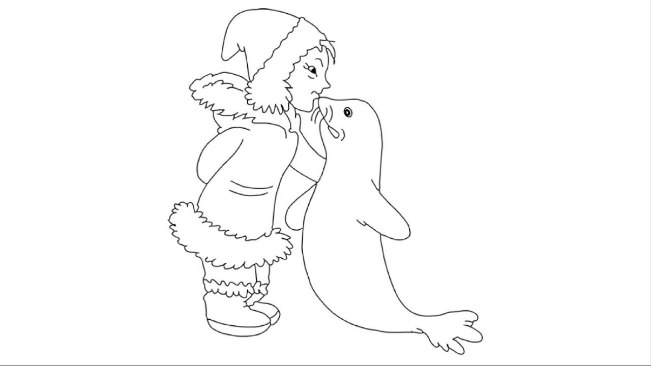 Eskimo Girl Drawing for Kids | Beautiful Girl Draw for Children - YouTube