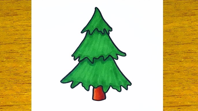 How To Draw A Pine Tree Youtube