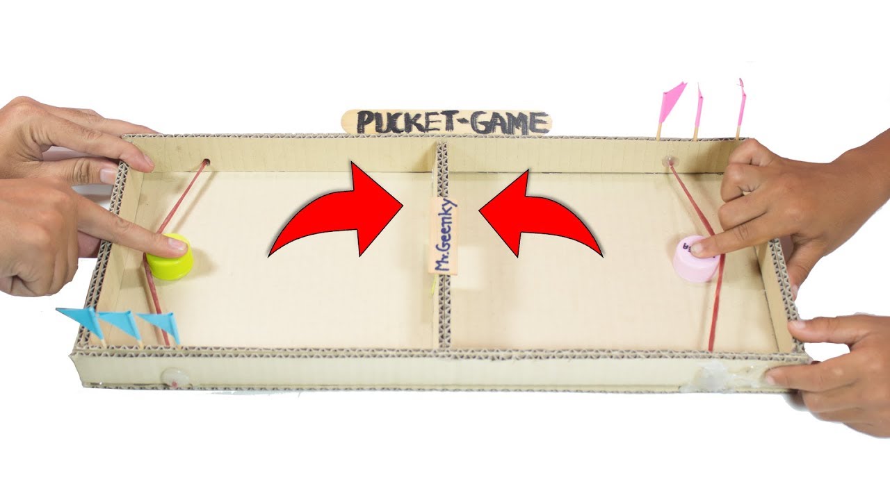 How to make Cardboard Game at home - Amazing Pucket Game DIY - YouTube
