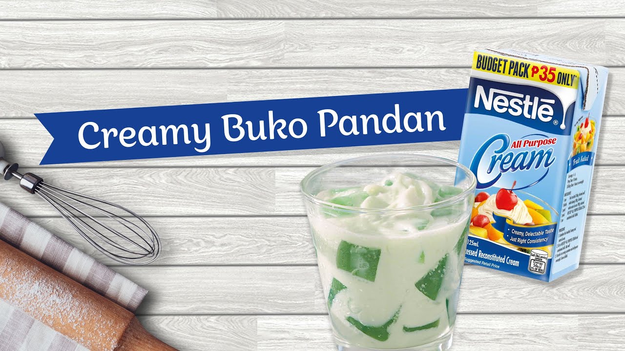 How to Make Creamy Buko Pandan with NESTLÉ® All Purpose Cream - YouTube