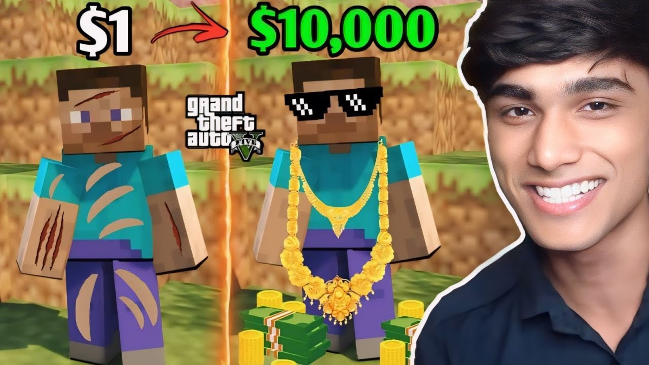 Poor Steve To Rich Steve Minecraft × GTA V - YouTube