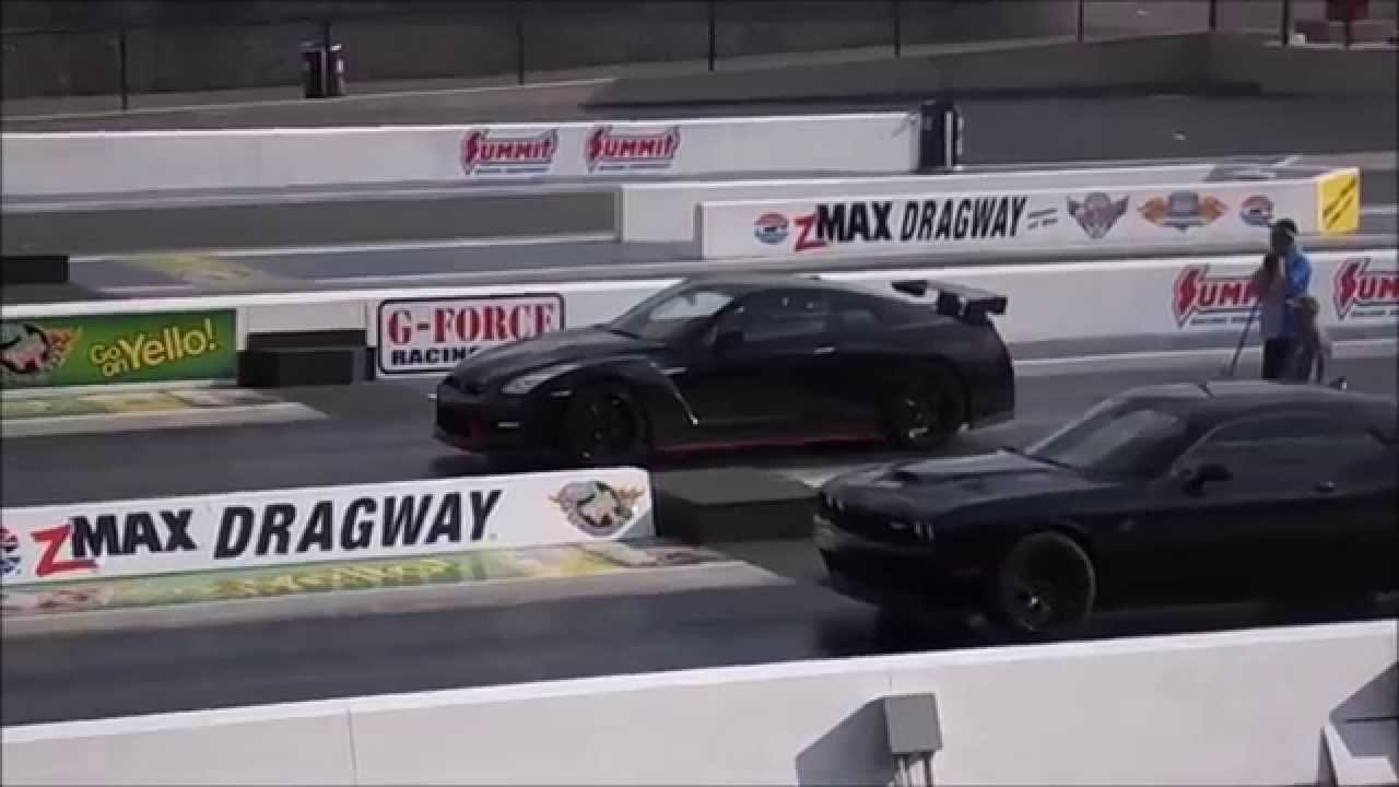 2015 GTR NISMO & Dodge Challenger HELLCAT(Drag Radials) Drag Strip ...