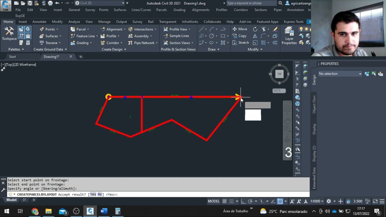 Comando "Parcel" - parcelamento de áreas com o AutoCAD civil 3D - YouTube