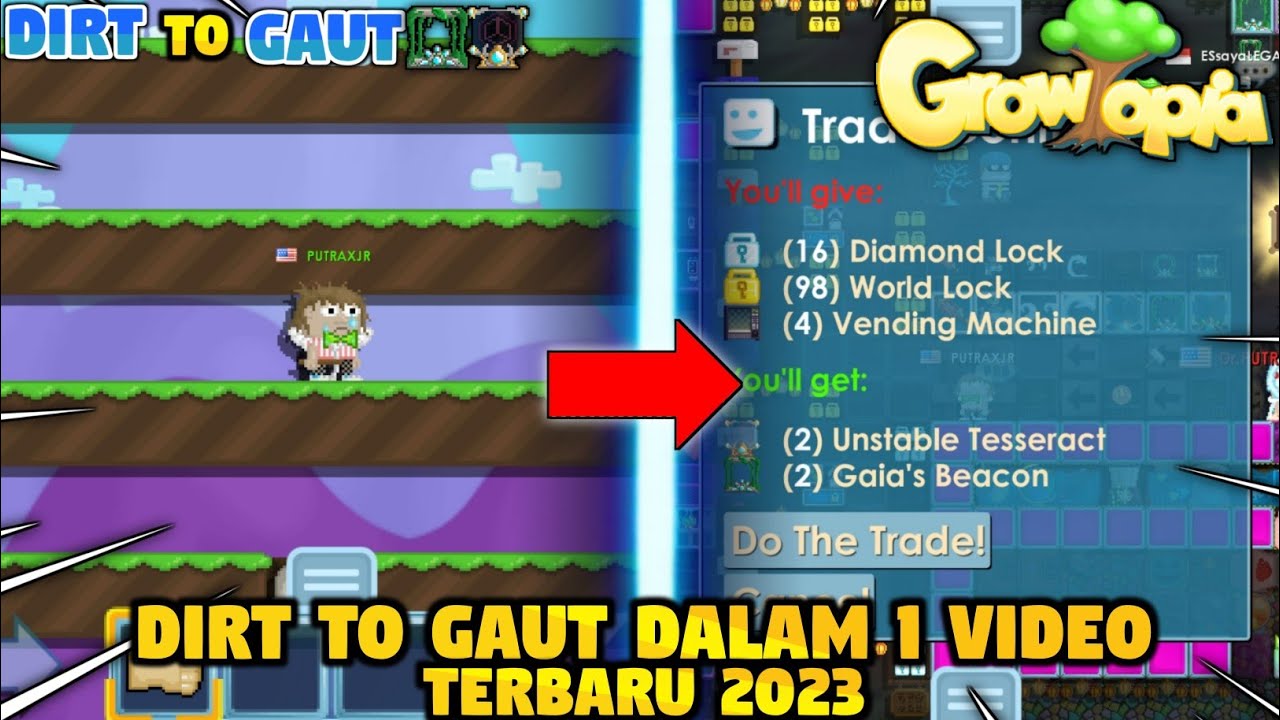Dirt To Gaut Dalam 1 Video Terbaru 2023(Gampang Banget🤑)|Growtopia ...