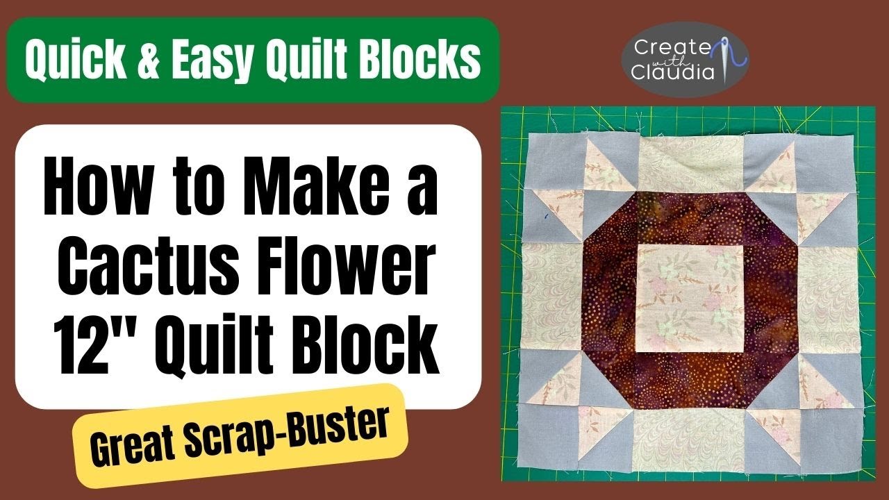 Cactus Flower Quilt Block Pattern Desert Cactus Quilt Block