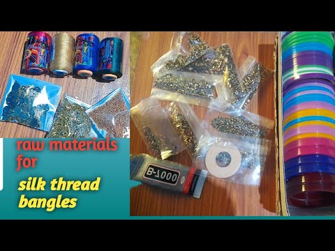 Raw materials for silk thread bangles #thred bangles# raw materials # ...