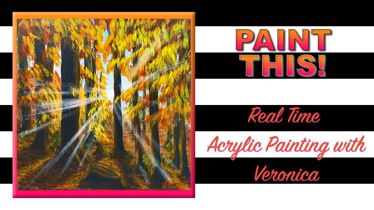 PAINT THIS! How to paint a Fall Forest Landscape : Acrylic Painting ...