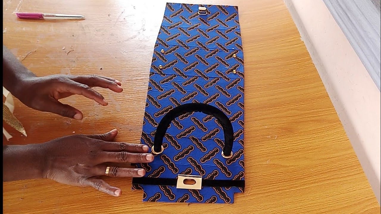 DIY cute hand bag with African print //How to cut bag pattern - YouTube