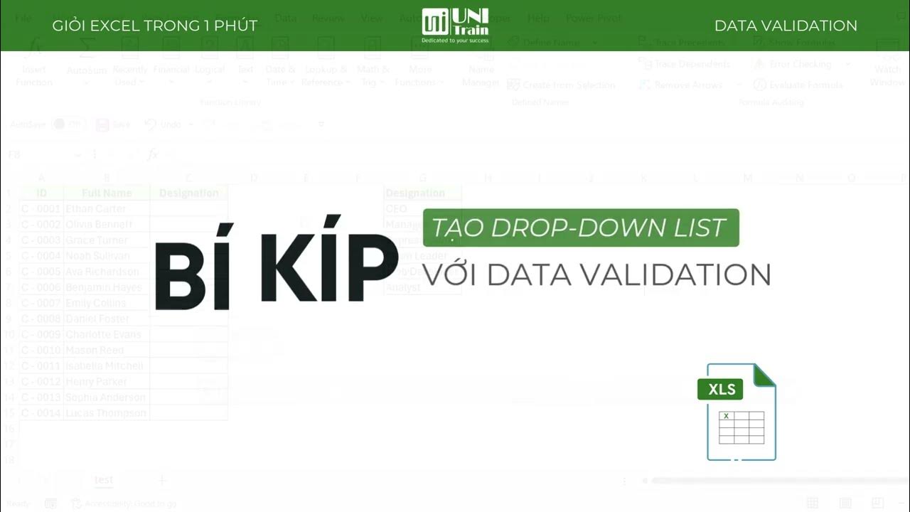 TỐI ƯU HÓA NHẬP LIỆU VỚI DATA VALIDATION - YouTube