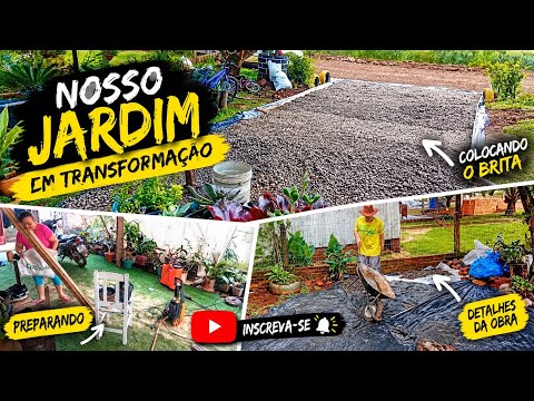 Tava tudo uma bagunça arrumamos e Colocamos brita ficou muito lindo 