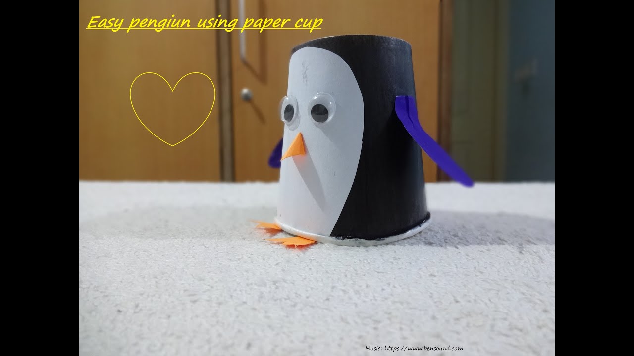 Easy way to make a penguin using paper cup| Paper cup Craft. - YouTube