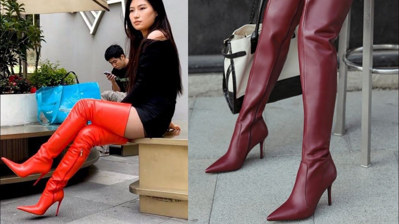 MIND BLOWING MOST WEARING ATTRACTIVE NEW LEATHER OVER KNEE LENGTH HEELS ...