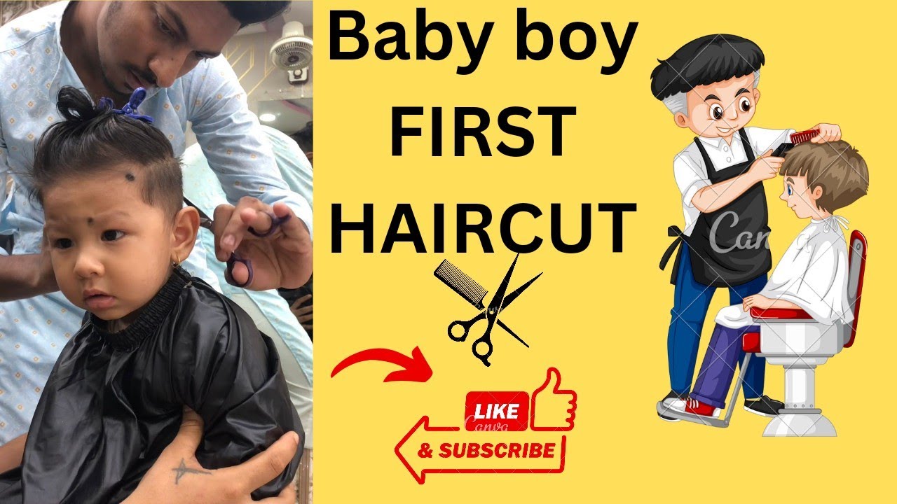 Baby boy first haircut in first year ️#firsthaircut #babyboy #crying # ...