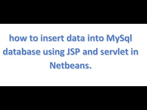 how to insert data into mysql database using jsp and servlet in netbeans with explation? - YouTube
