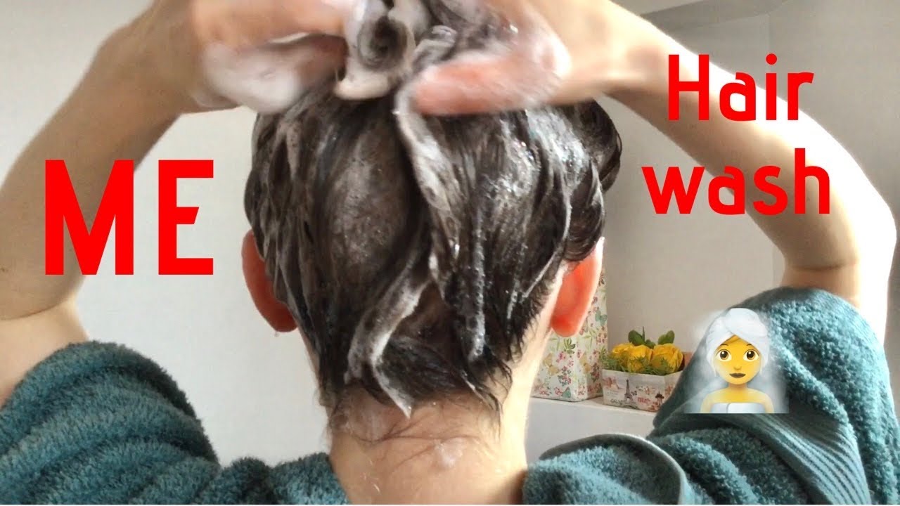 ASMR — washing my blond hair with a lot of shampoo 🧖‍♀️, hair drying ...