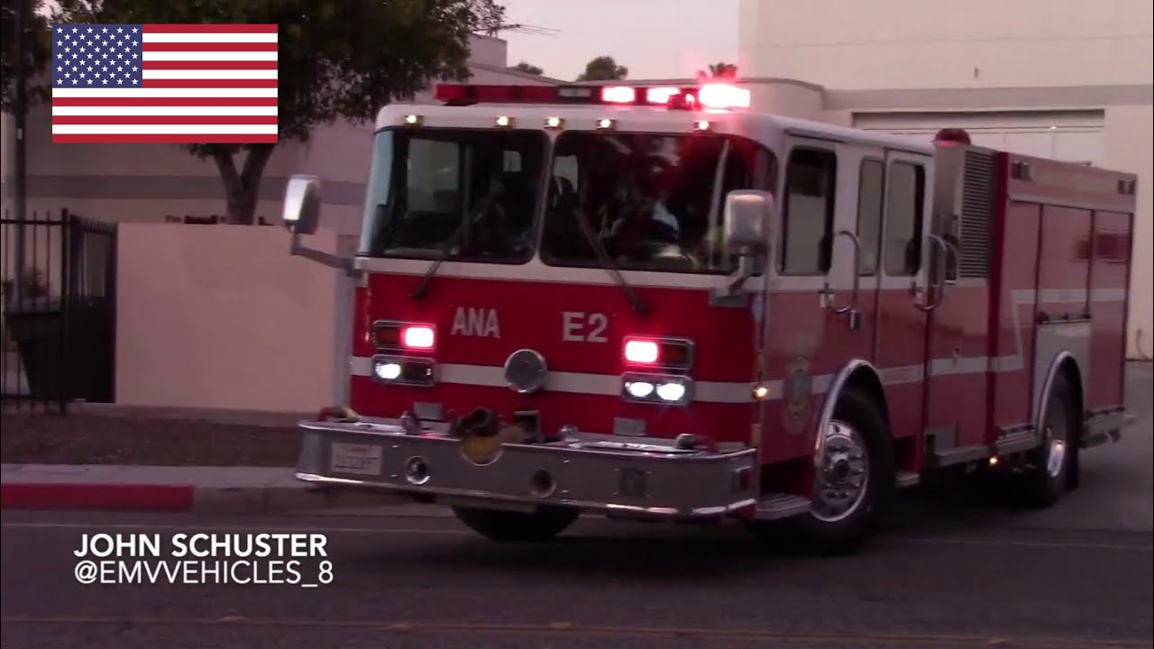 Anaheim Fire Ambulance 2 Truck 2 and Engine 2 (Reserve) Responding ...