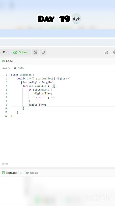LeetCode 66 | Plus one #leetcodesolution#codingday #coderlife#100daysofcode - YouTube