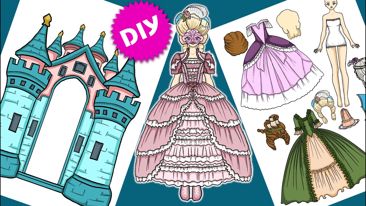 Paper Craft - Paper DOLLHOUSE - Cute Princess - Dress Up - DIY - YouTube