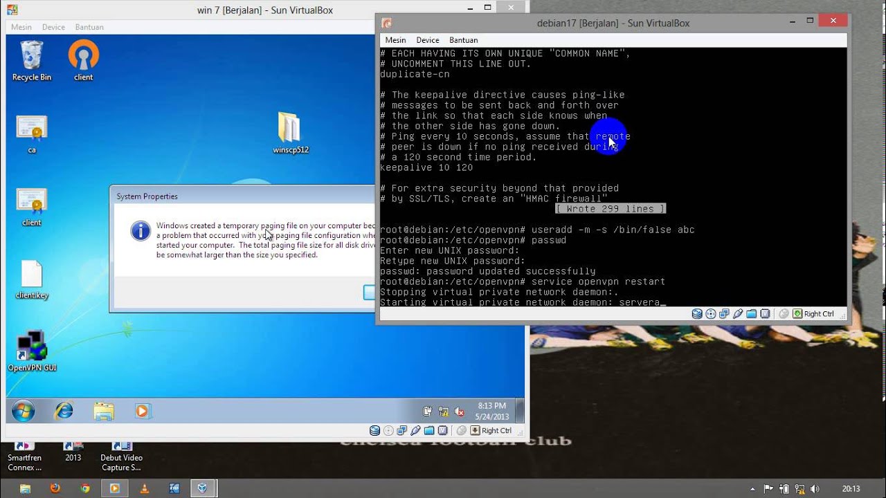 tutorial openvpn di virtual box windows 8 - YouTube