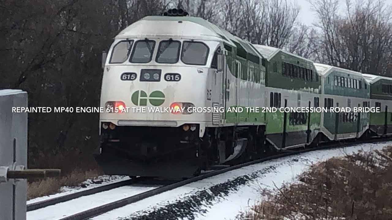 Seeing the Repainted MP40 Go Train Engine 615 at the Walkway Crossing ...