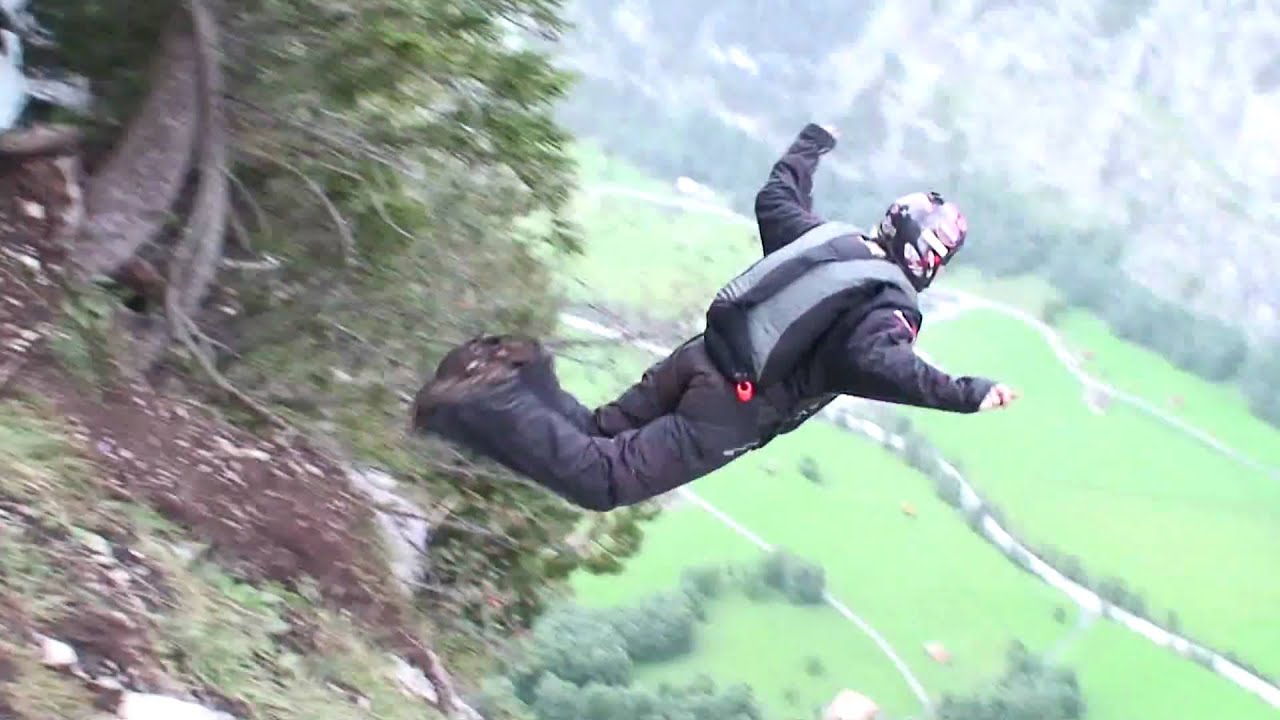 BASE Jump off High Nose, Lauterbrunnen, Switzerland - YouTube
