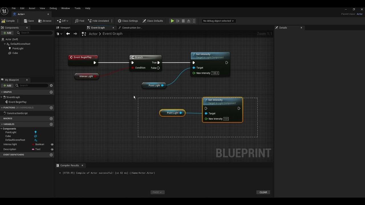 UE5 Blueprints Tutorial 046-1 Create a node: Set Intensity ノードの作成 - YouTube