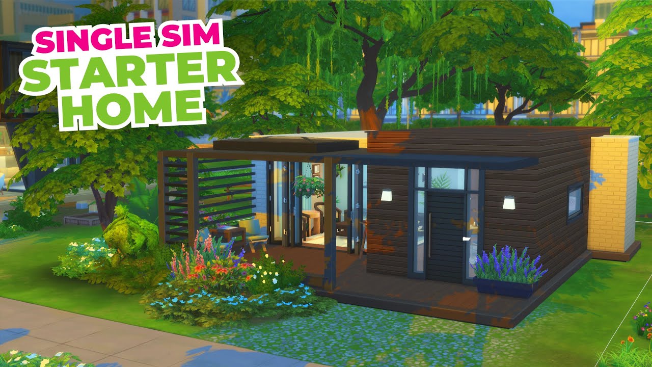 I built a Modern Starter Home in The Sims 4 - YouTube