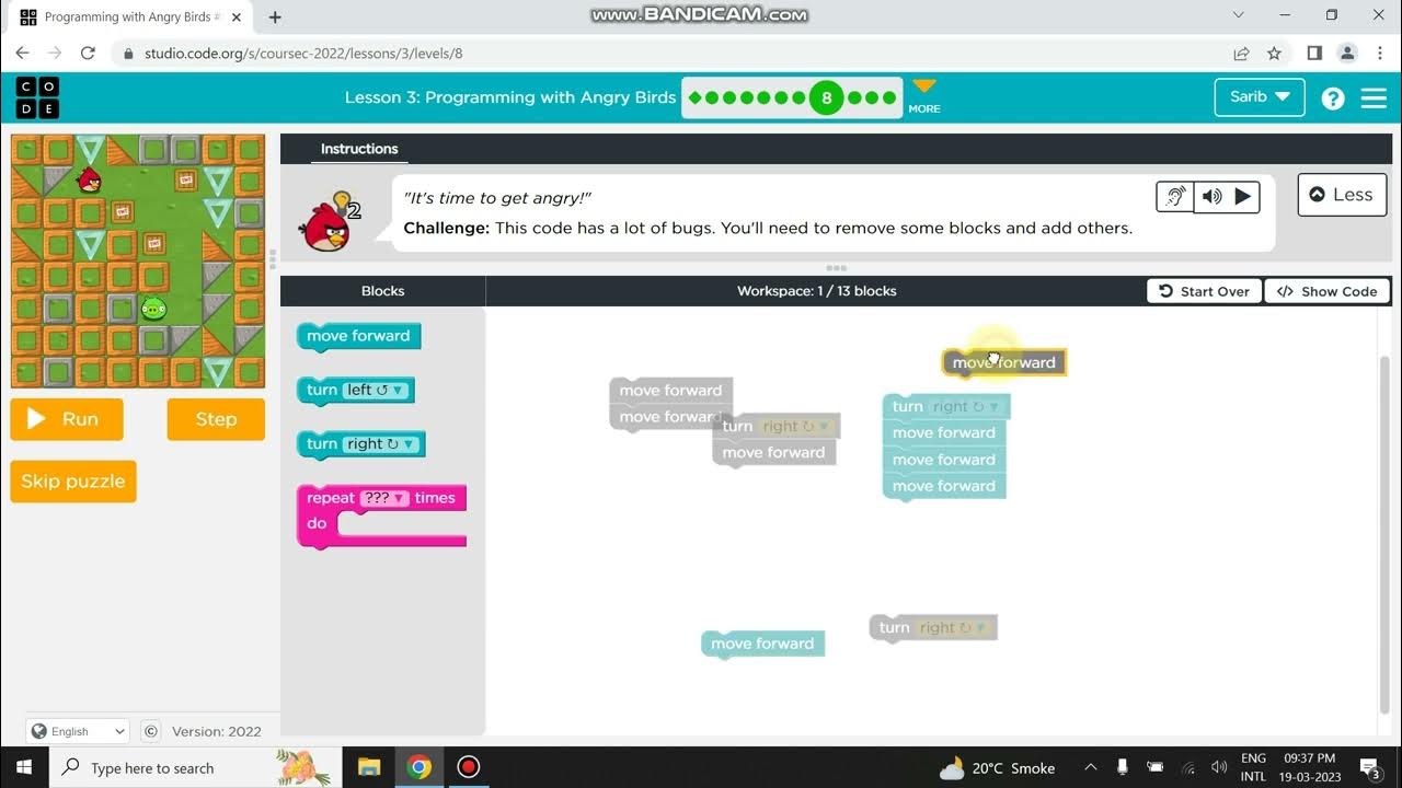 CODE.ORG Programming With Angry Birds | Grade-2 - YouTube