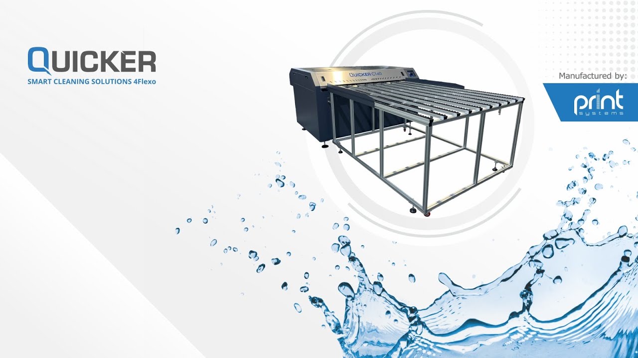 Post print plate cleaning machine QUICKER C140 - YouTube