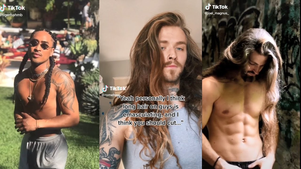 men with long hair tiktok compilation - YouTube