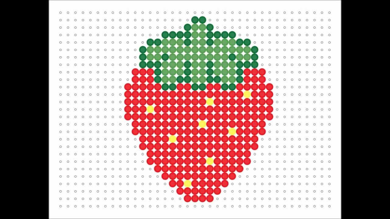 Hama Bead Strawberry (Food Series #5) - YouTube
