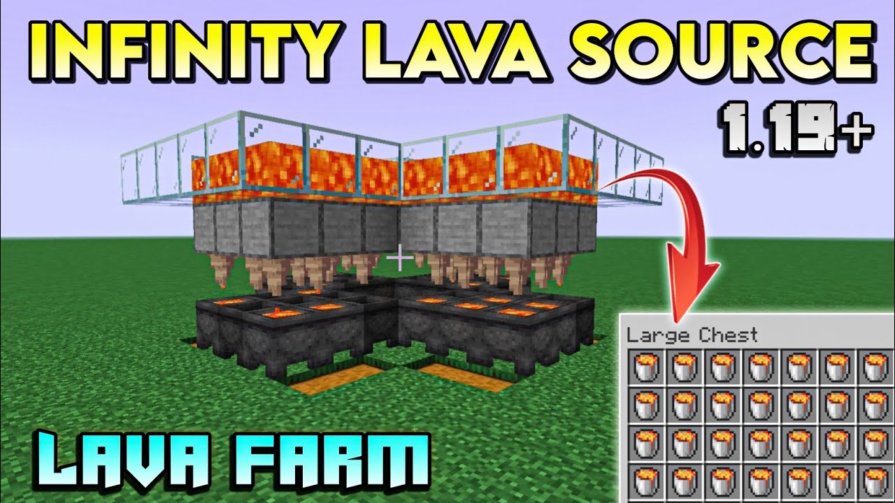 Infinity Lava Farm In Minecraft PE/Bedrock/Java 1.19 | Unlimited Lava ...