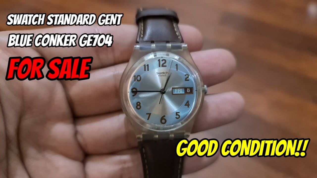 JUAL JAM SWATCH STANDARD GENT BLUE CONKER GE704 - YouTube