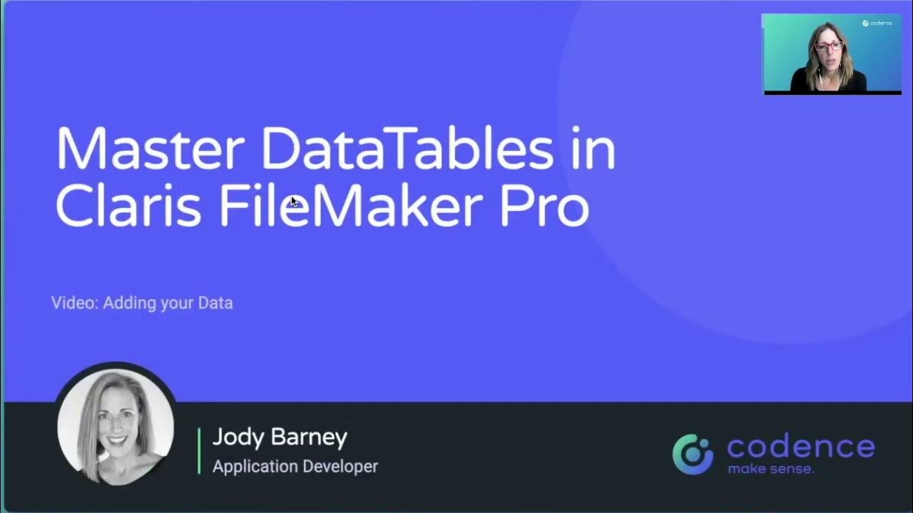 Master DataTables in Claris FileMaker Pro 1.3 - Adding Data - YouTube