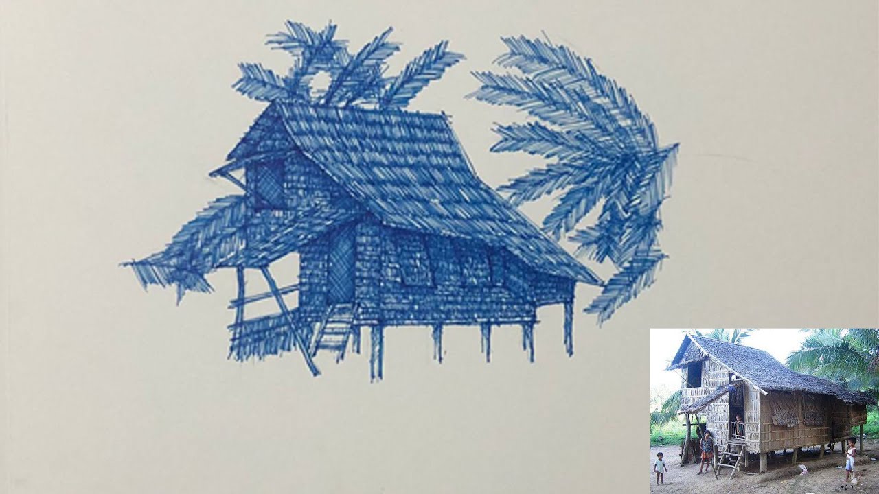 Sketching house architecture tutorial - YouTube