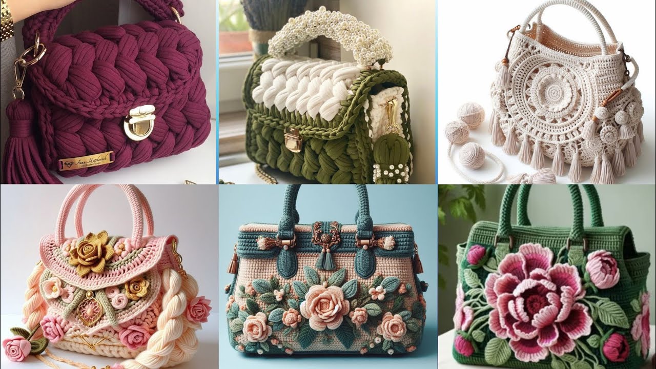 crochet bags tote bags crochet new collection AI bags Birkin knitted ...