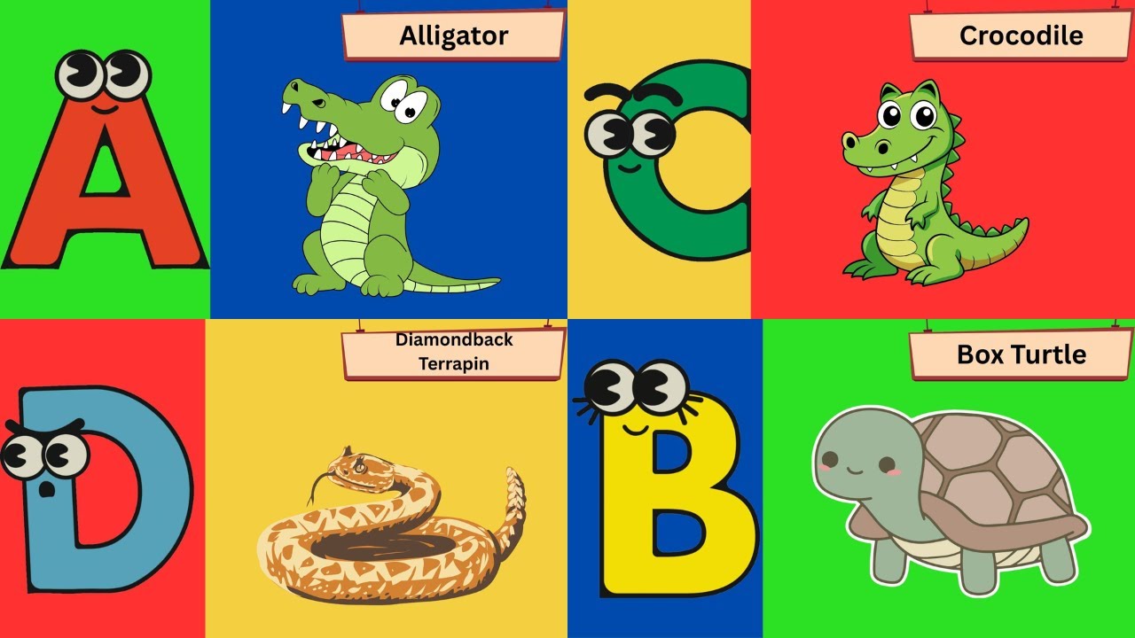 A to Z Alligator, Turtle & Crocodile Fun | Learn Alphabet with Reptiles ...