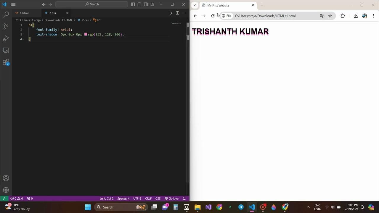 HTML & CSS Project 3: 'Shadow' Created by Trishanth Kumar - YouTube