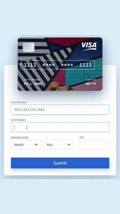 Credit Card Form Using Html Css And Vuejsshorts Ytshorts Html Css Vuejs Javascript 
