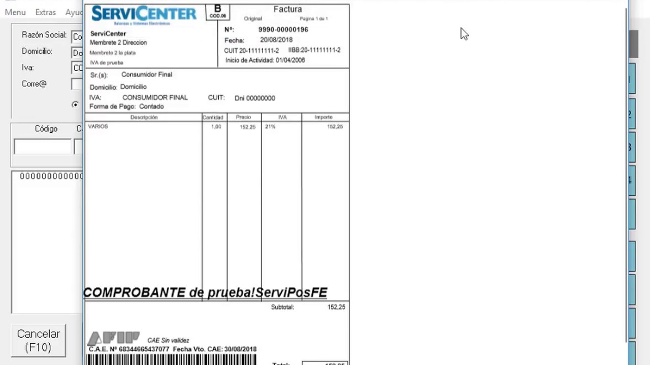 Factura fiscal a consumidor final con factura electronica - YouTube