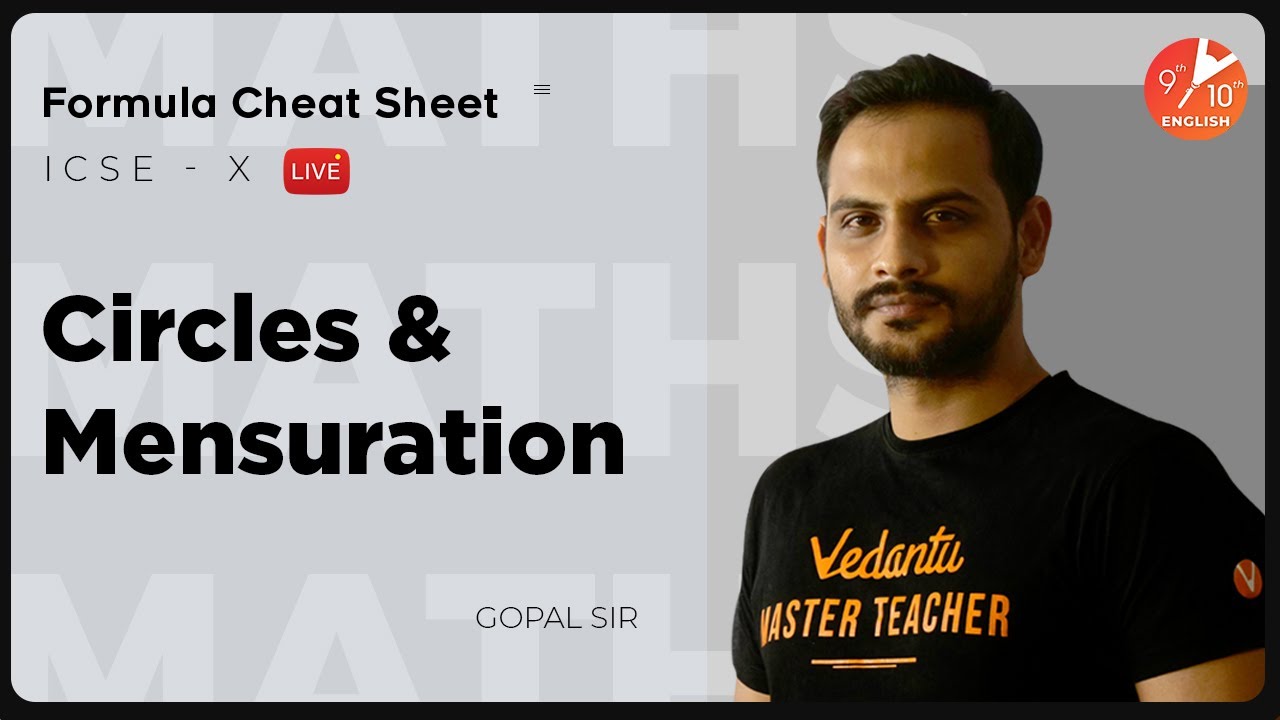 Circles & Mensuration - Formula Cheat Sheet | ICSE Class 10 Maths ...