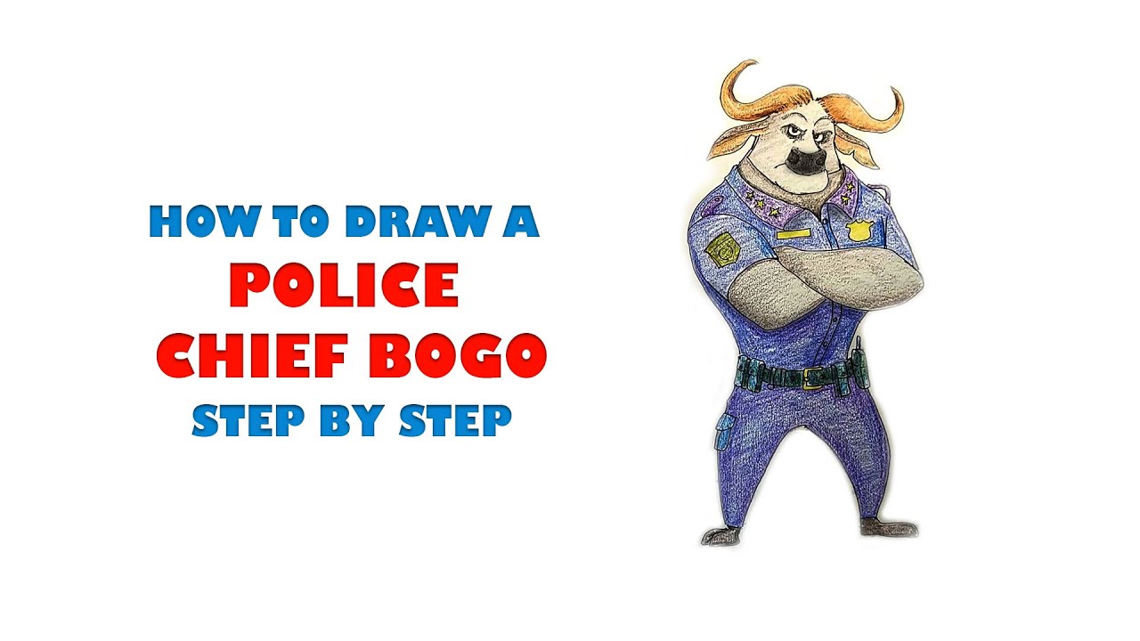 How To Draw Police Chief Bogo #disneyshorts #disneycharacters #utopia # ...