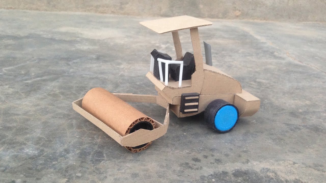 How to Make Road Roller From Cardboard at Home DIY - YouTube
