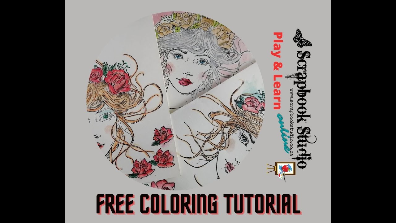 Step by Step Colouring Tutorial PINK INK Stamps - YouTube
